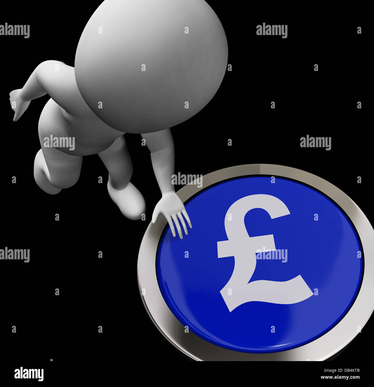 Pound Symbol Button Shows Money And Investments Stock Photo - Alamy