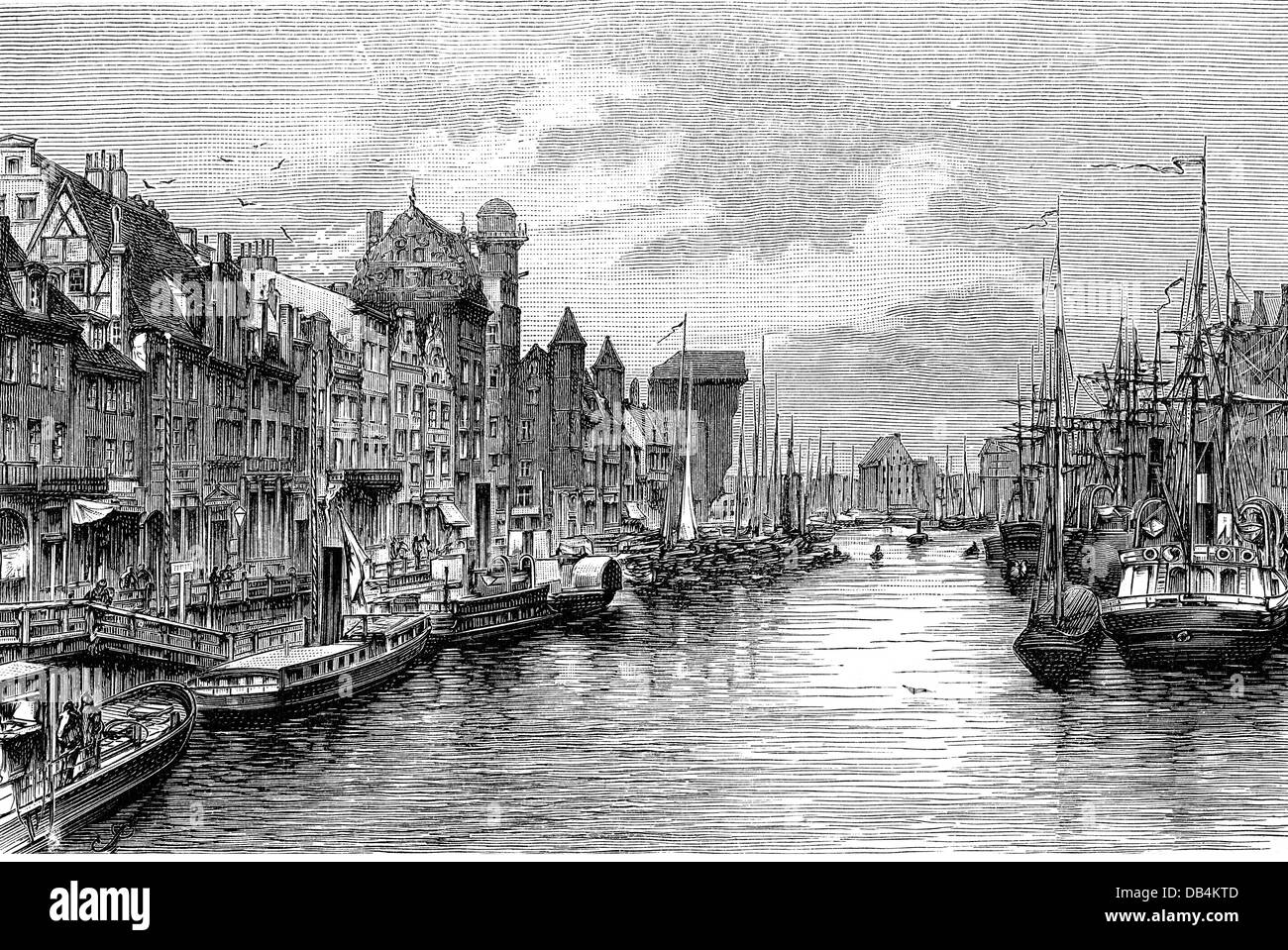 geography / travel, Poland, Gdansk (Gdansk), long bridge, inland port ...