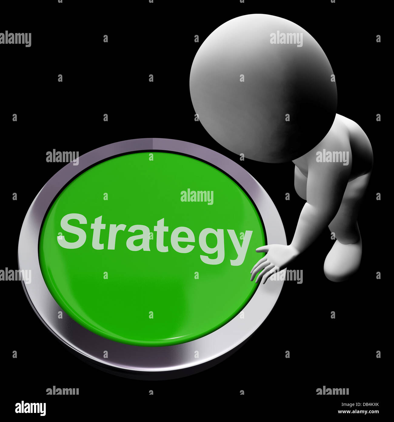 Strategy Button Shows Business Solution Or Management Goal Stock Photo ...