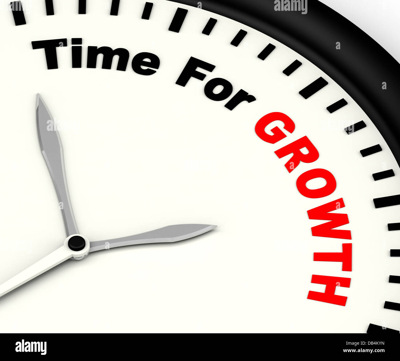 Time For Growth Message Showing Increasing Or Rising Stock Photo - Alamy