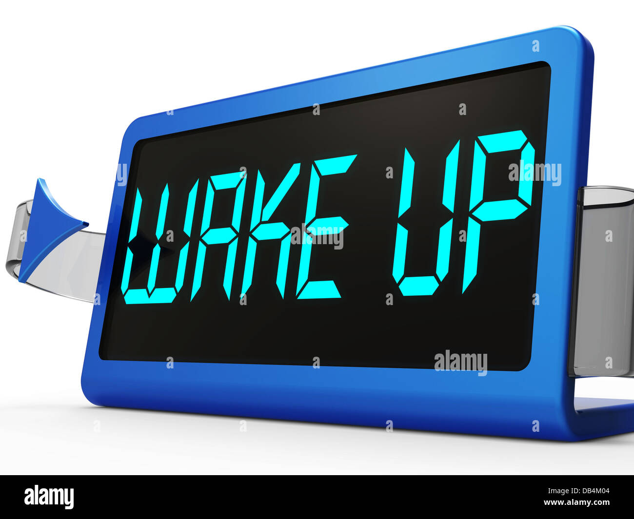 Wake Up Clock Message Means Awake And Rise Stock Photo - Alamy