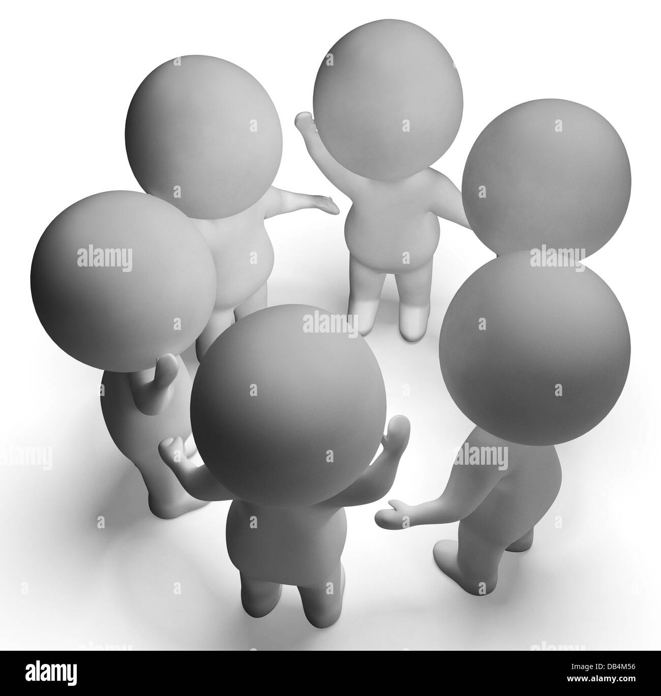 Conversation Between 3d Characters Shows Communication And Discu Stock ...