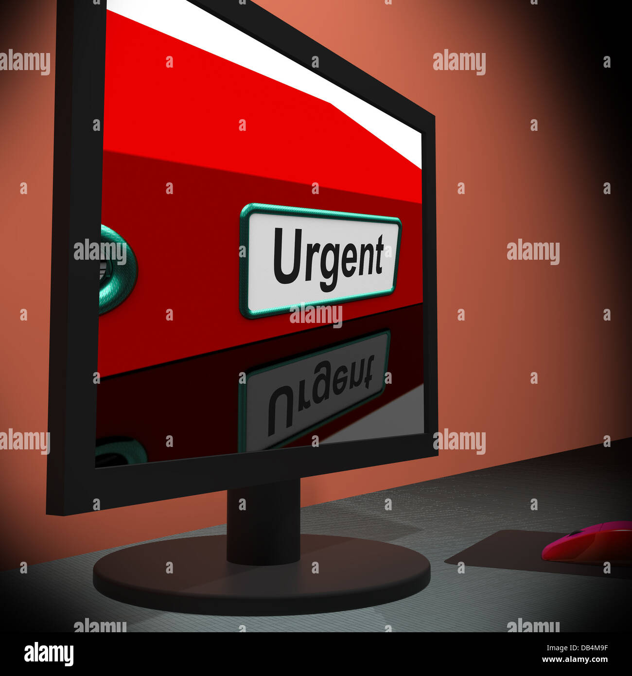 Urgent On monitor Shows Immediate Response Stock Photo - Alamy