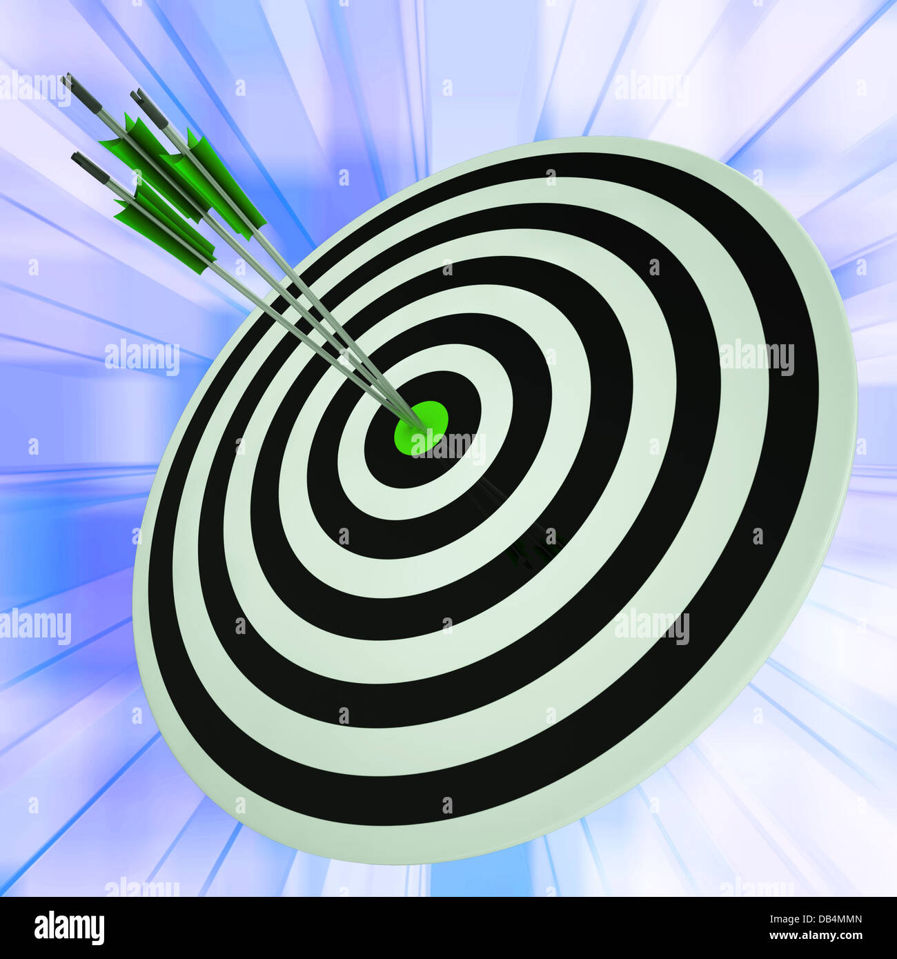 Triple Dart Shows Successful Winning Perfect Aim Stock Photo - Alamy