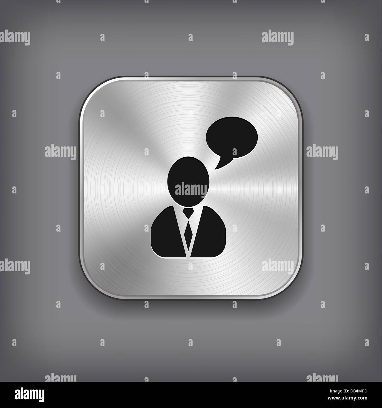 Man talking icon - metal app button Stock Photo - Alamy
