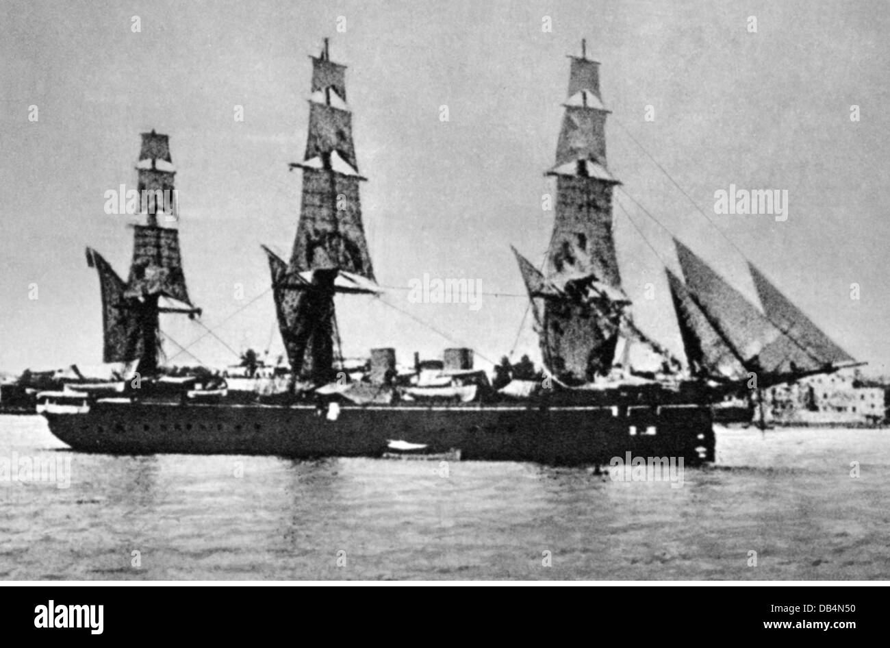 colonialism, Africa, German East Africa, corvette "Leipzig" at Zanzibar ...