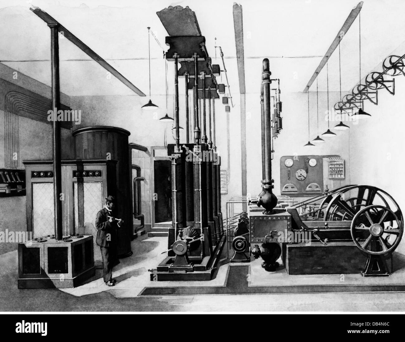 Power supply of the cafe bauer Black and White Stock Photos & Images ...