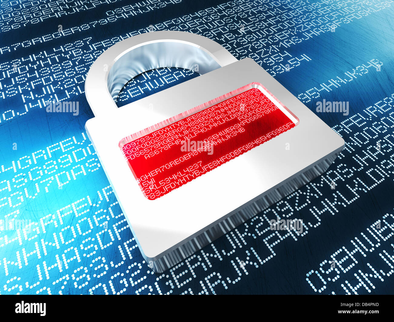 digital padlock on 3d code background Stock Photo - Alamy