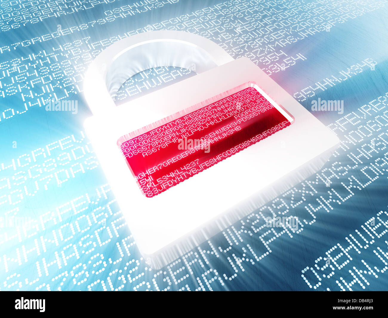 digital padlock on 3d code background Stock Photo - Alamy
