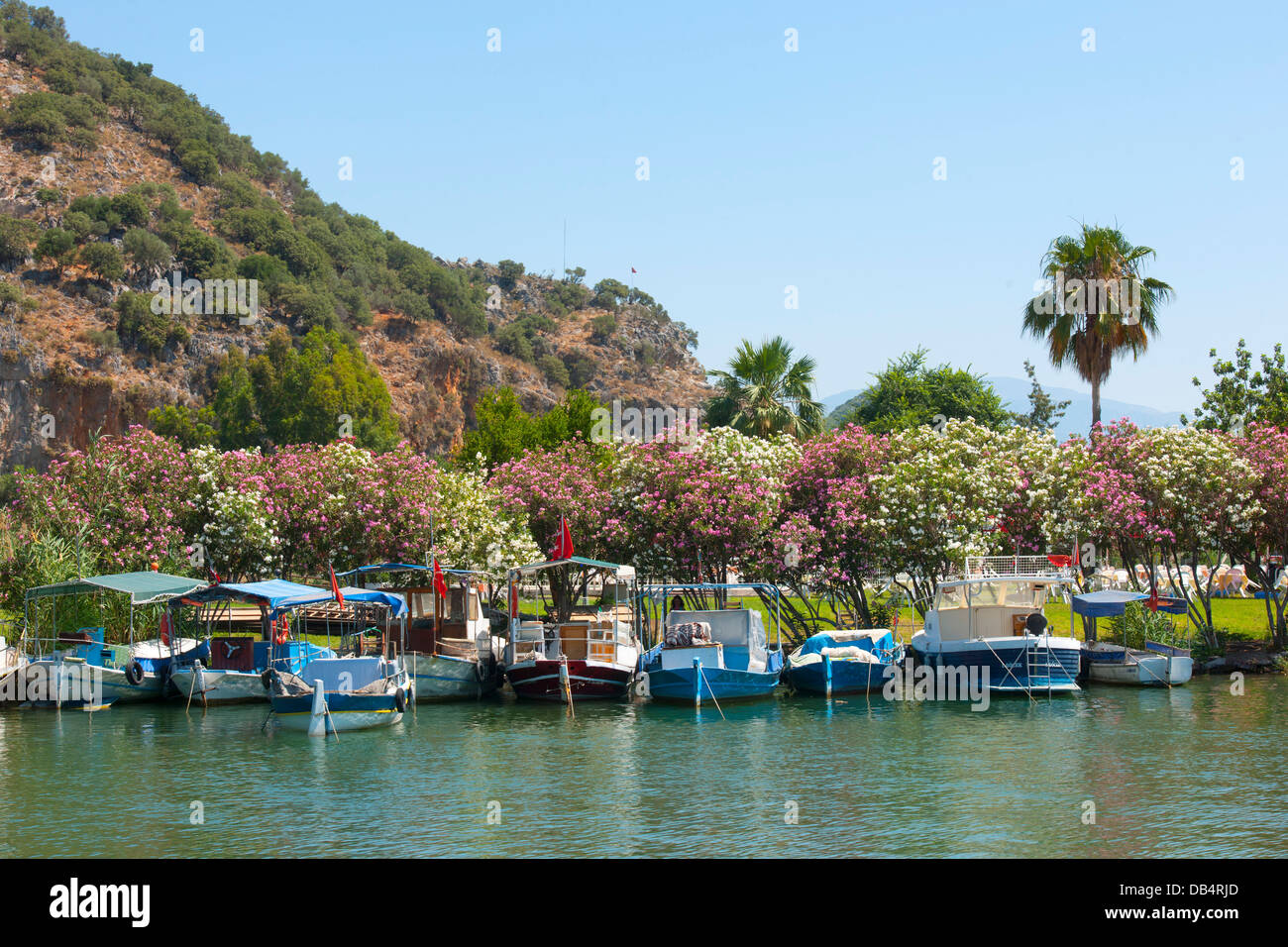 Türkei, Provinz Mugla, Dalyan, Ausflugsboote Stock Photo - Alamy