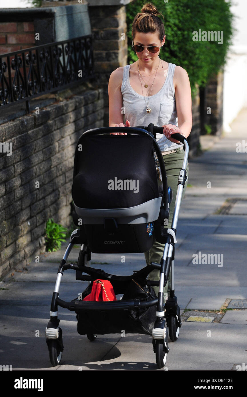 Rachel Stevens out and about with her baby in Primrose Hill London ...