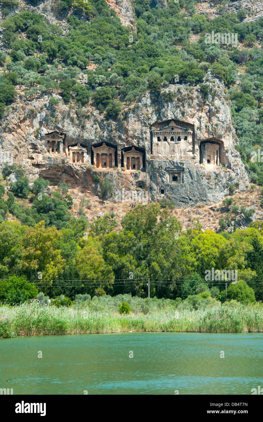 Türkei, Provinz Mugla, Dalyan, Karische Felsengräber Stock Photo - Alamy