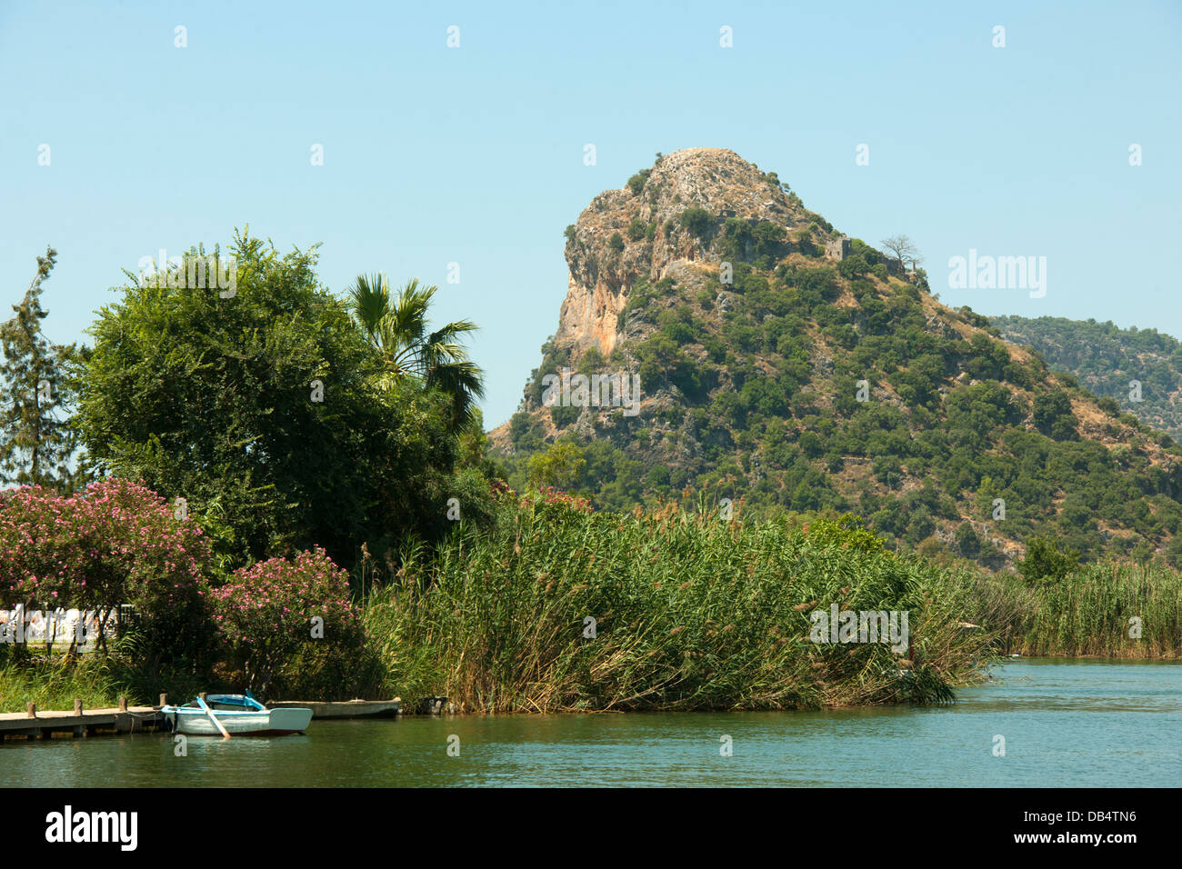 Türkei, Provinz Mugla, Dalyan, Akropolishügel der antiken Stadt Kaunos ...