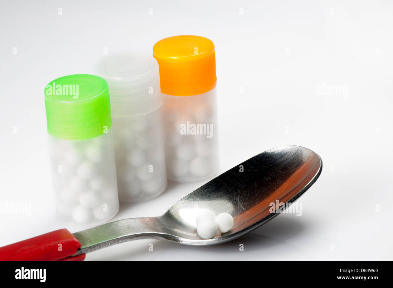 Homeopathy pills on white hi-res stock photography and images - Alamy