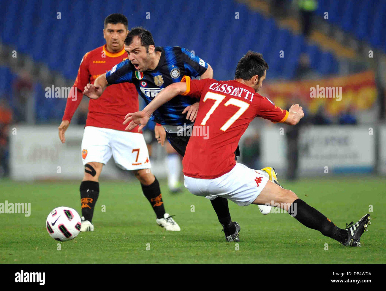 Dejan Stankovic and Marco Cassetti Italian Tim Cup first leg semi ...