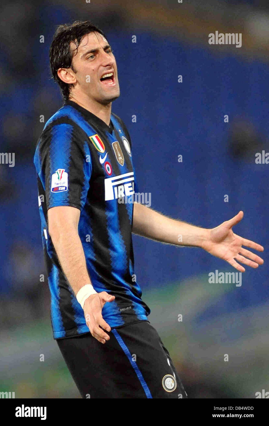 Diego Milito Italian Tim Cup first leg semi-finals football match AS ...