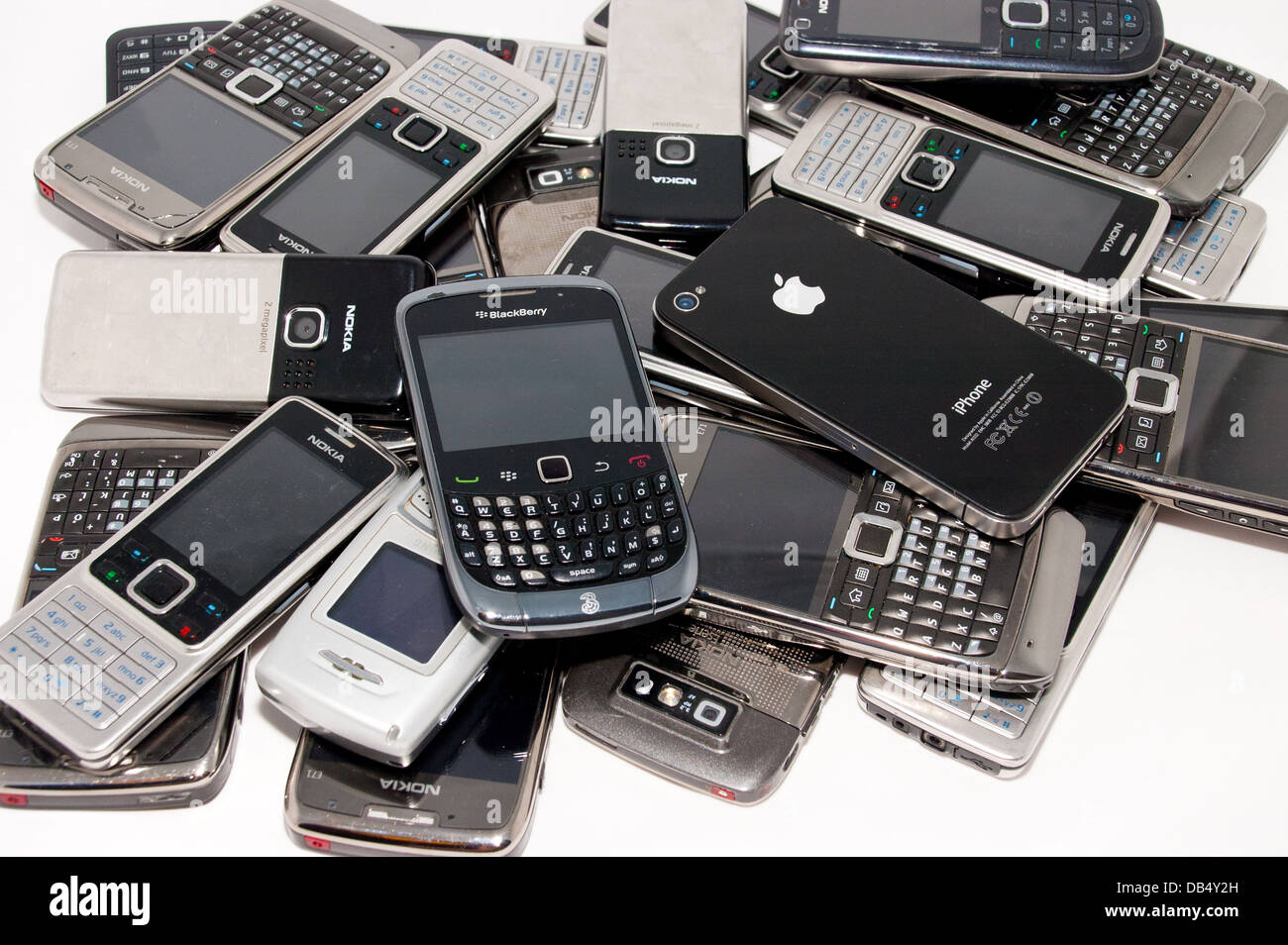 Mobile phones for recycling Stock Photo - Alamy