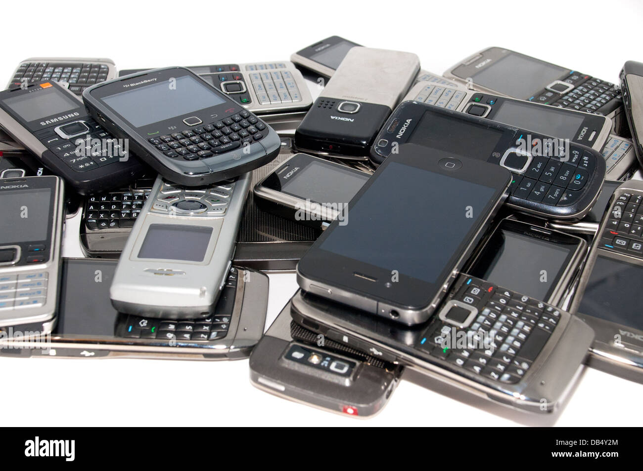 Mobile phones for recycling Stock Photo - Alamy