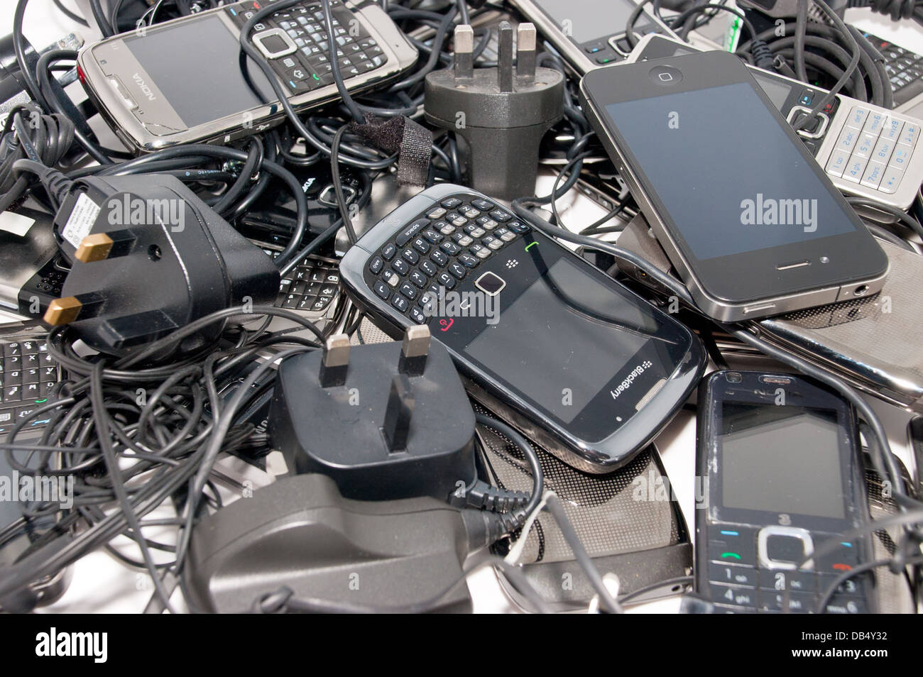 Mobile phones for recycling Stock Photo - Alamy