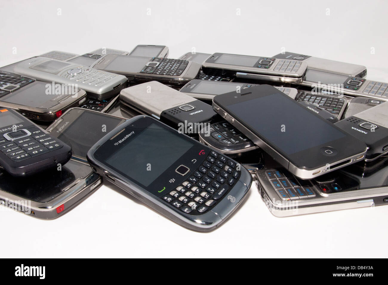 Mobile phones for recycling Stock Photo - Alamy