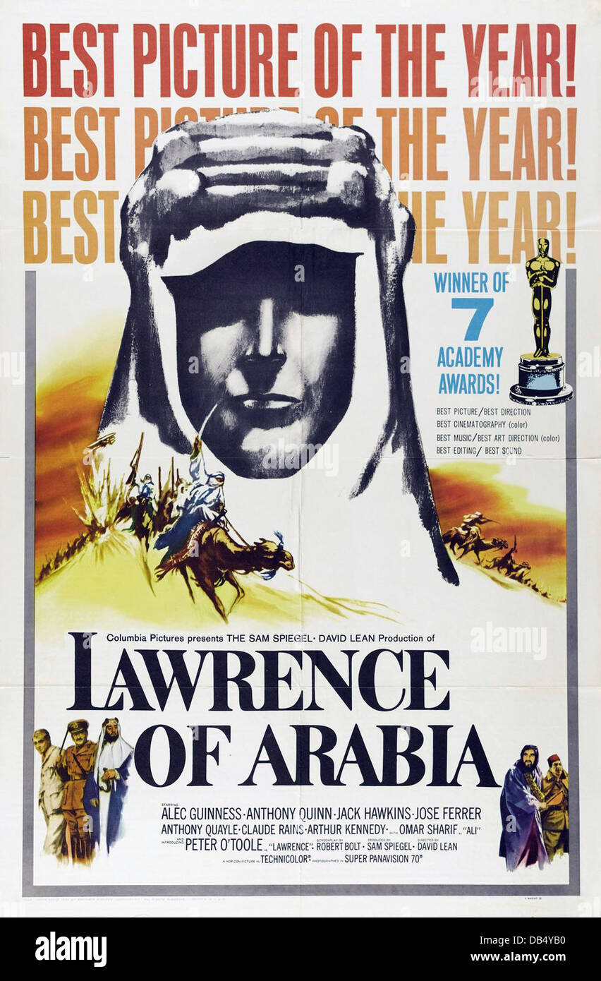 LAWRENCE OF ARABIA Columbia, 1962. Directed by David Lean. MOVIE POSTER ...