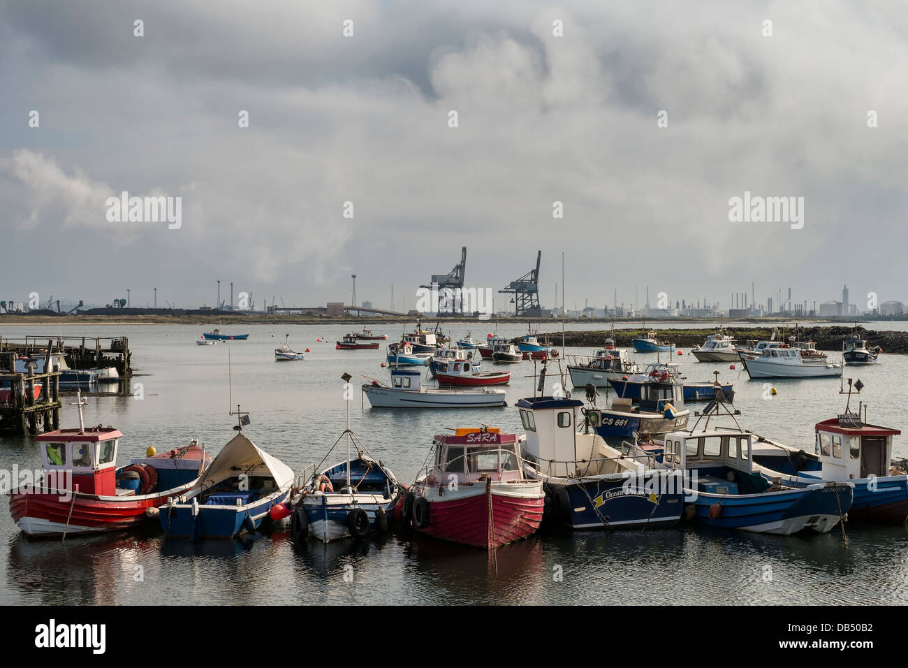 Paddy's Hole, South Gare, Redcar, North Yorkshire, England with ...