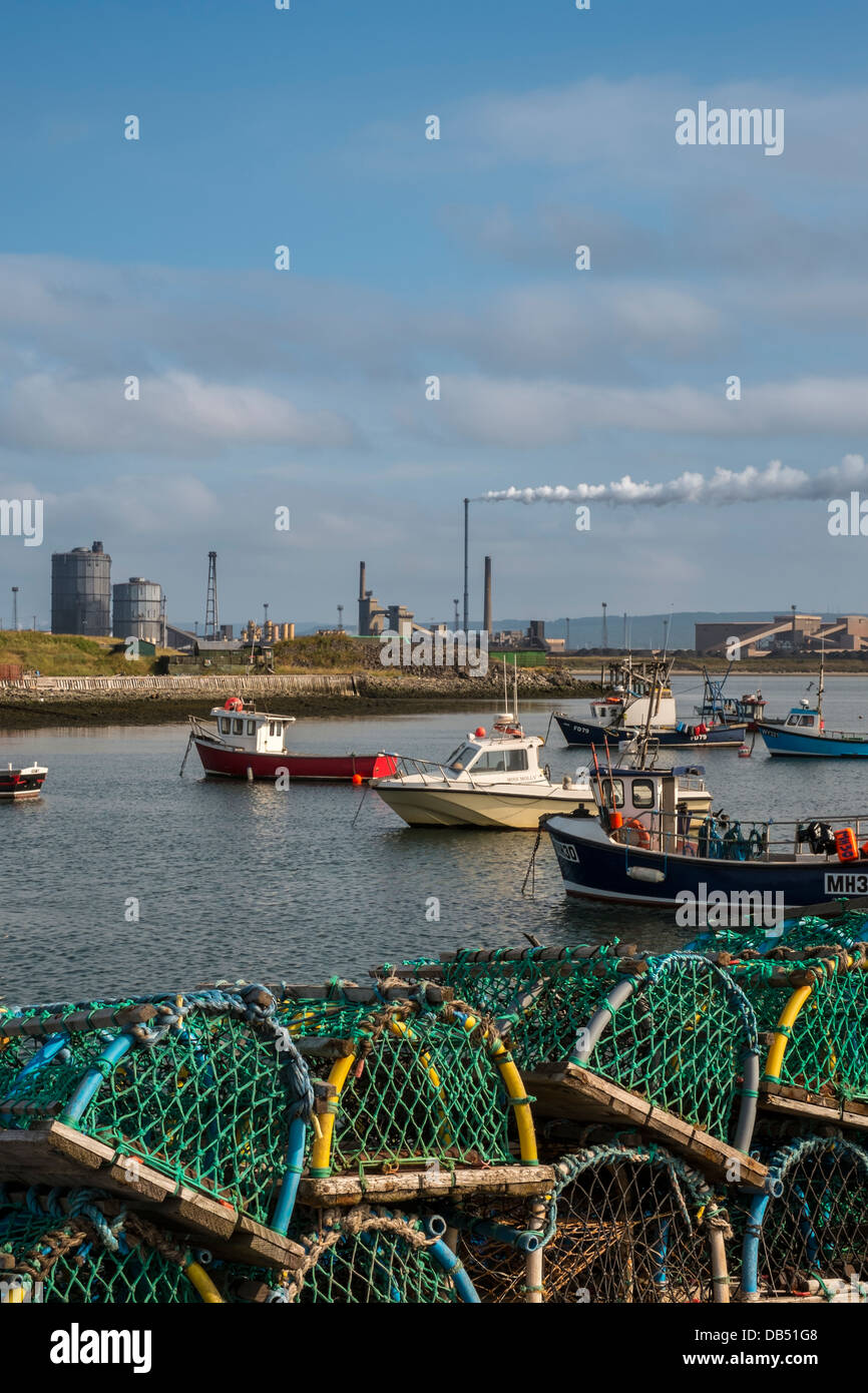 Paddy's Holes with Redcar steel works in the background Stock Photo - Alamy