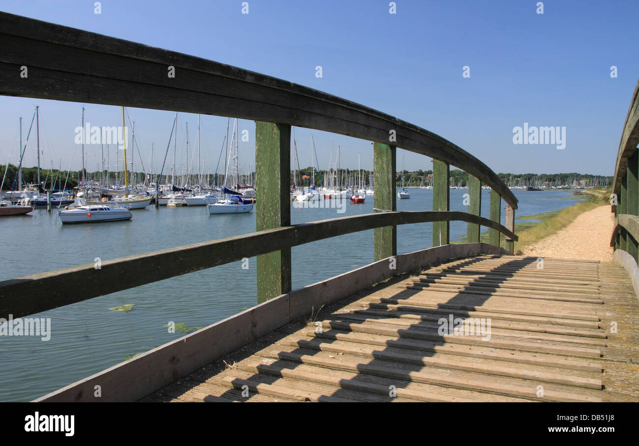 Bridge on the bank of the Hamble river England Stock Photo - Alamy