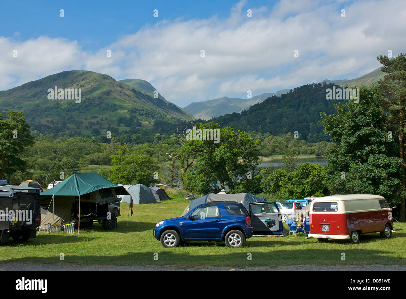 Side Farm campsite overlooking Ullswater, near Patterdale, Lake ...