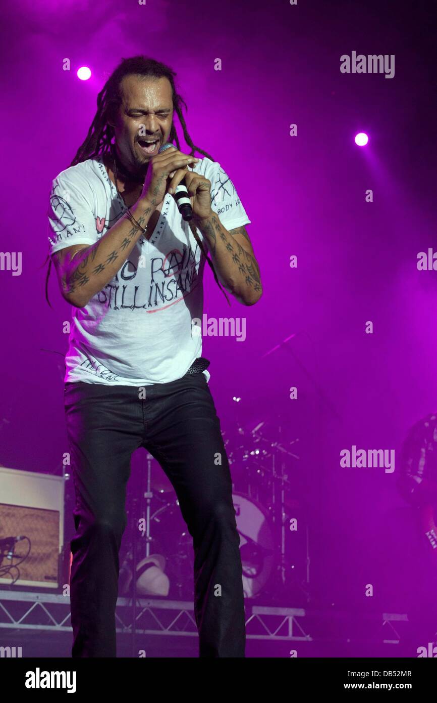 Michael Franti performing at the Byron Bay Bluesfest - Day 2 New South ...