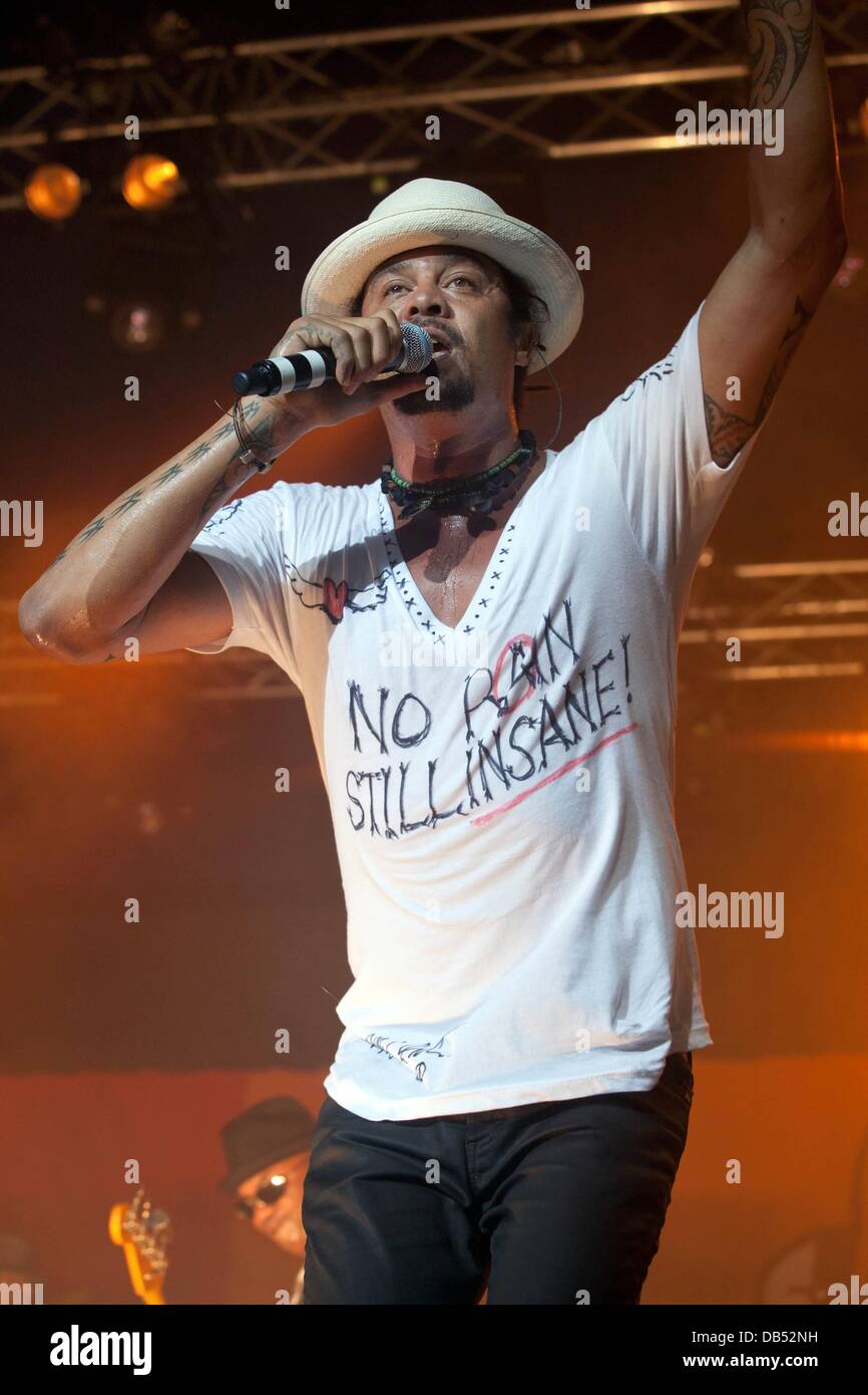 Michael Franti performing at the Byron Bay Bluesfest - Day 2 New South ...