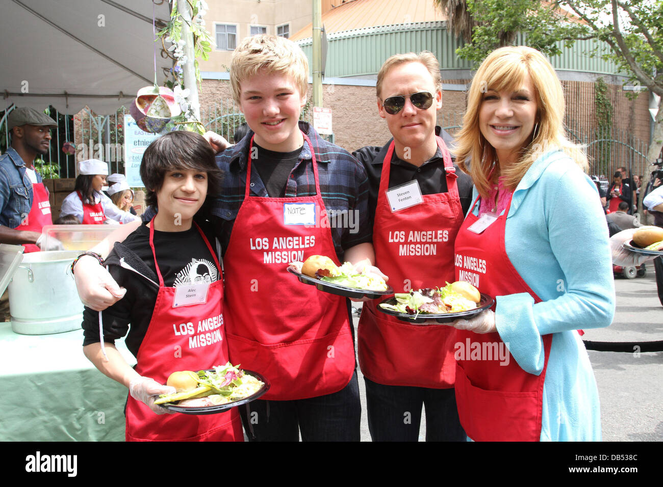 Leeza Gibbons with husband Stephen Fenton and sons Nate and Alec Stern ...