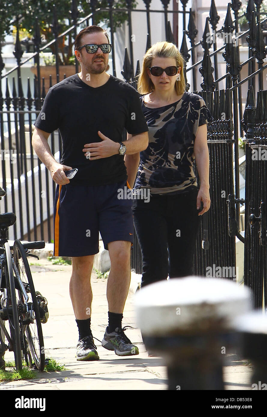 Ricky gervais girlfriend jane fallon hi-res stock photography and ...