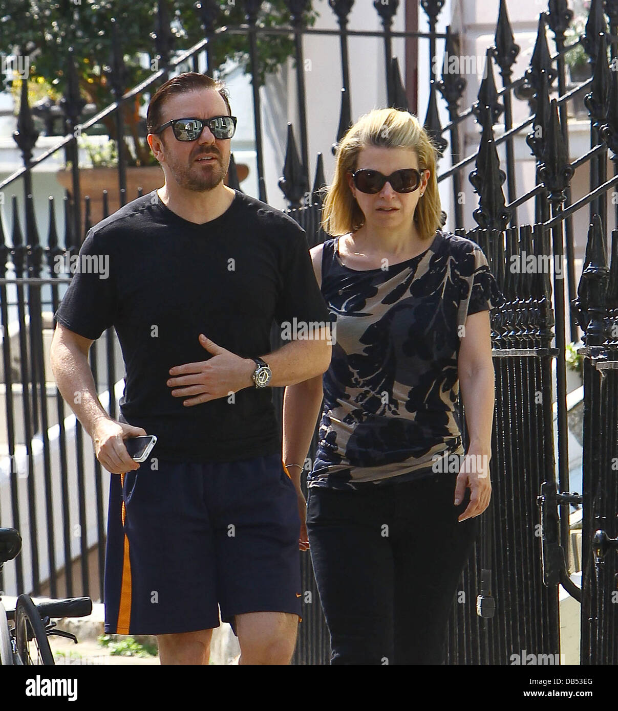 Ricky gervais girlfriend jane fallon hi-res stock photography and ...