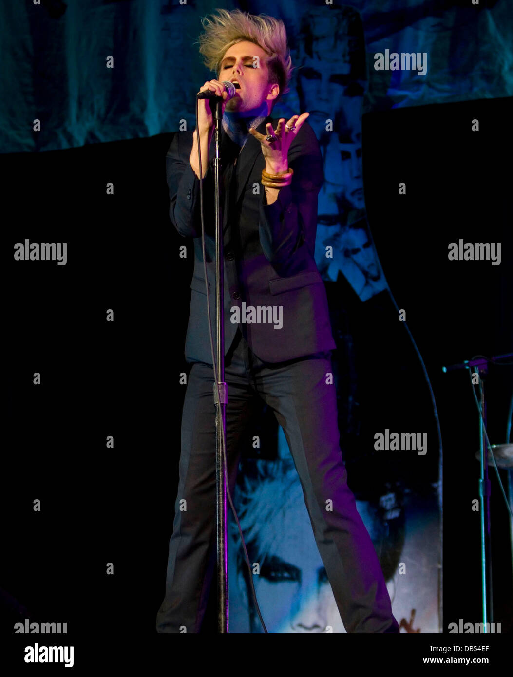 Justin Tranter of Semi Precious Weapons performing at the Nassau ...