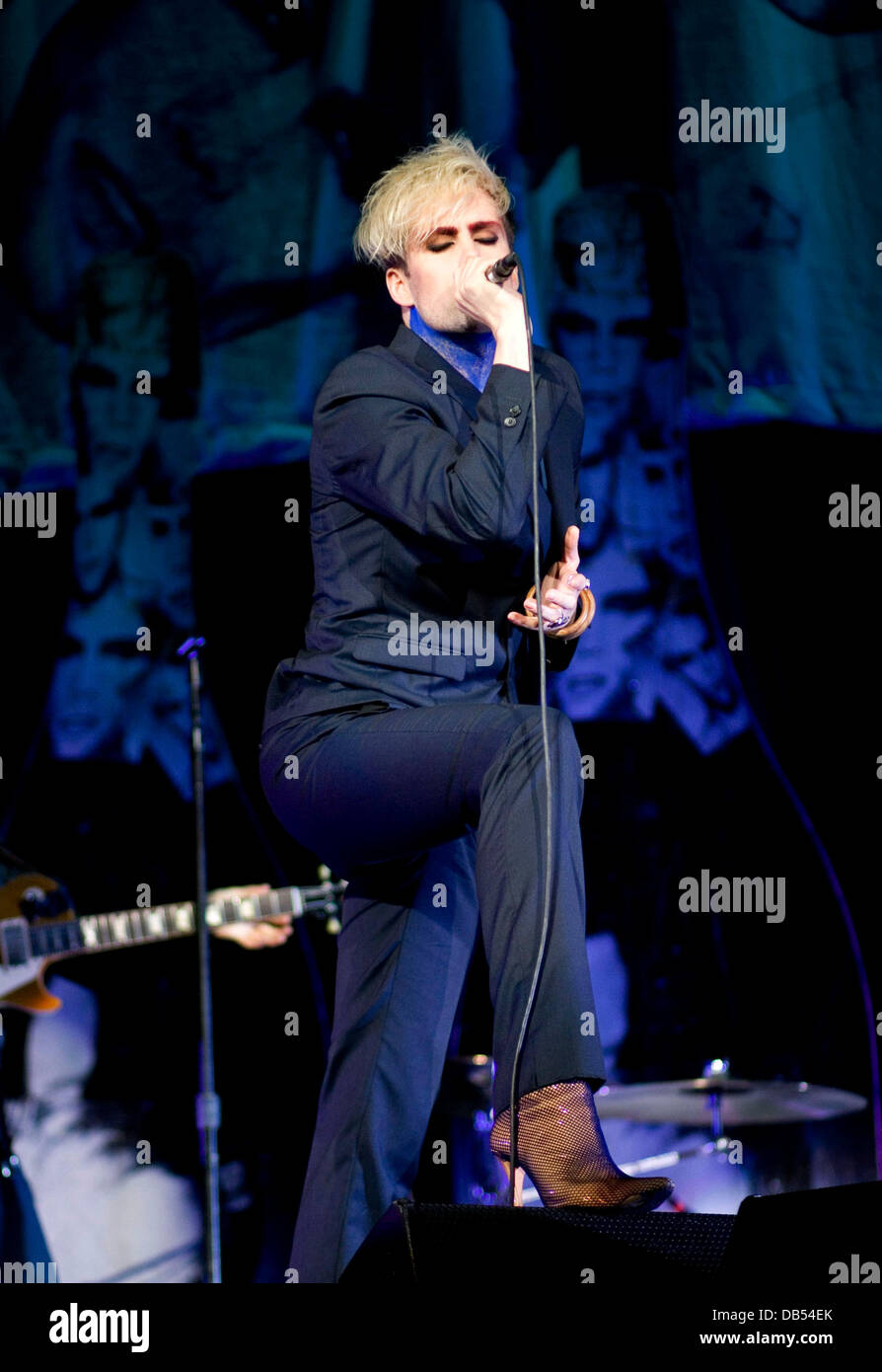 Justin Tranter of Semi Precious Weapons performing at the Nassau ...