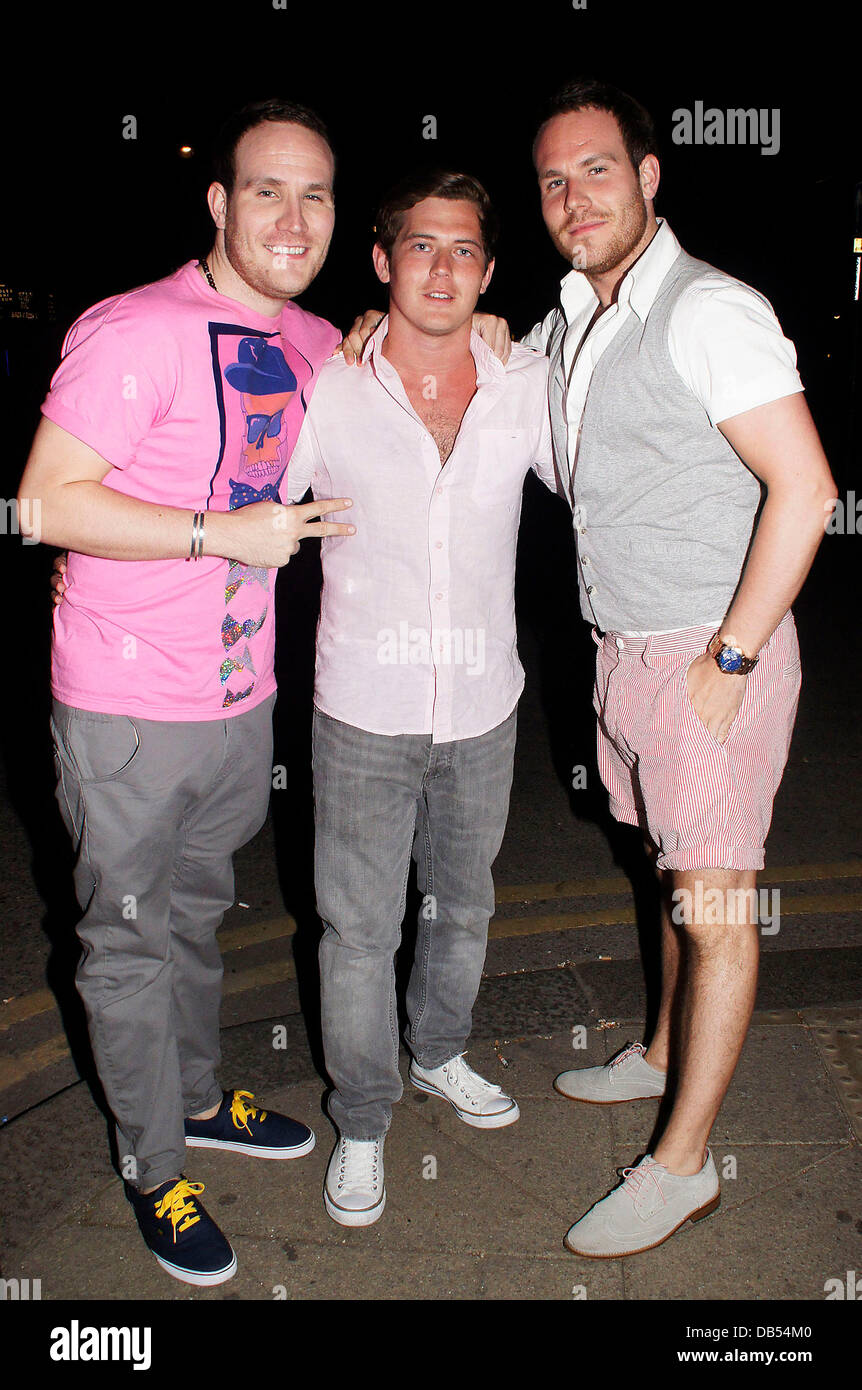 The Only Way is Essex stars Adam Ryan and Simon Ryan with guest (centre ...