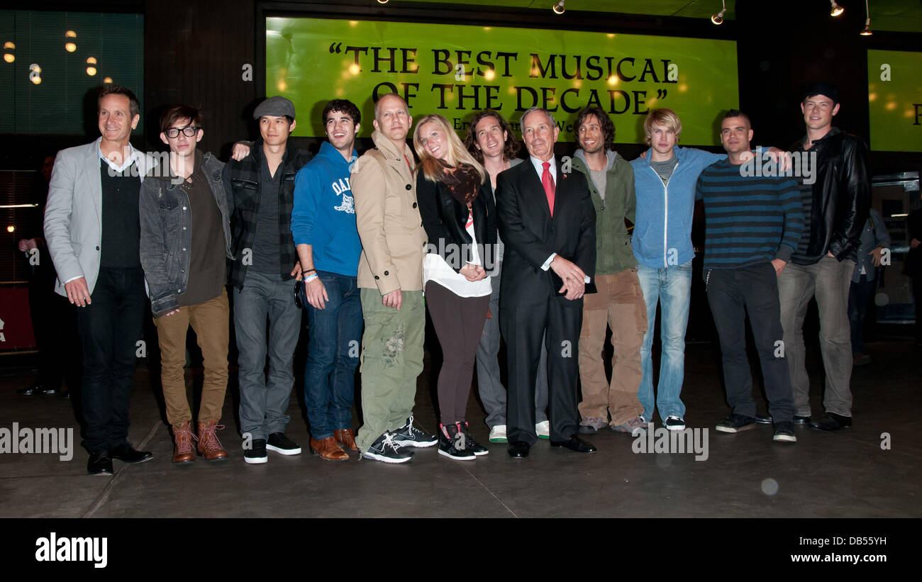 Cast of Glee from L-R Dante Di Loreto, Kevin McHale, Harry Shum Jr ...
