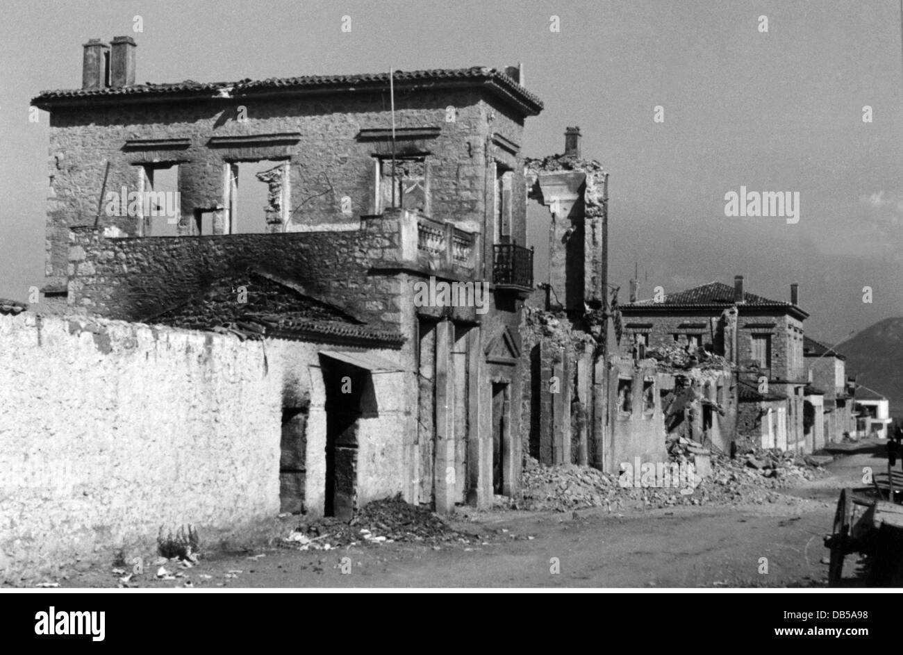 events, Second World War / WWII, Greece, Balkans Campaign 1941, ruins ...