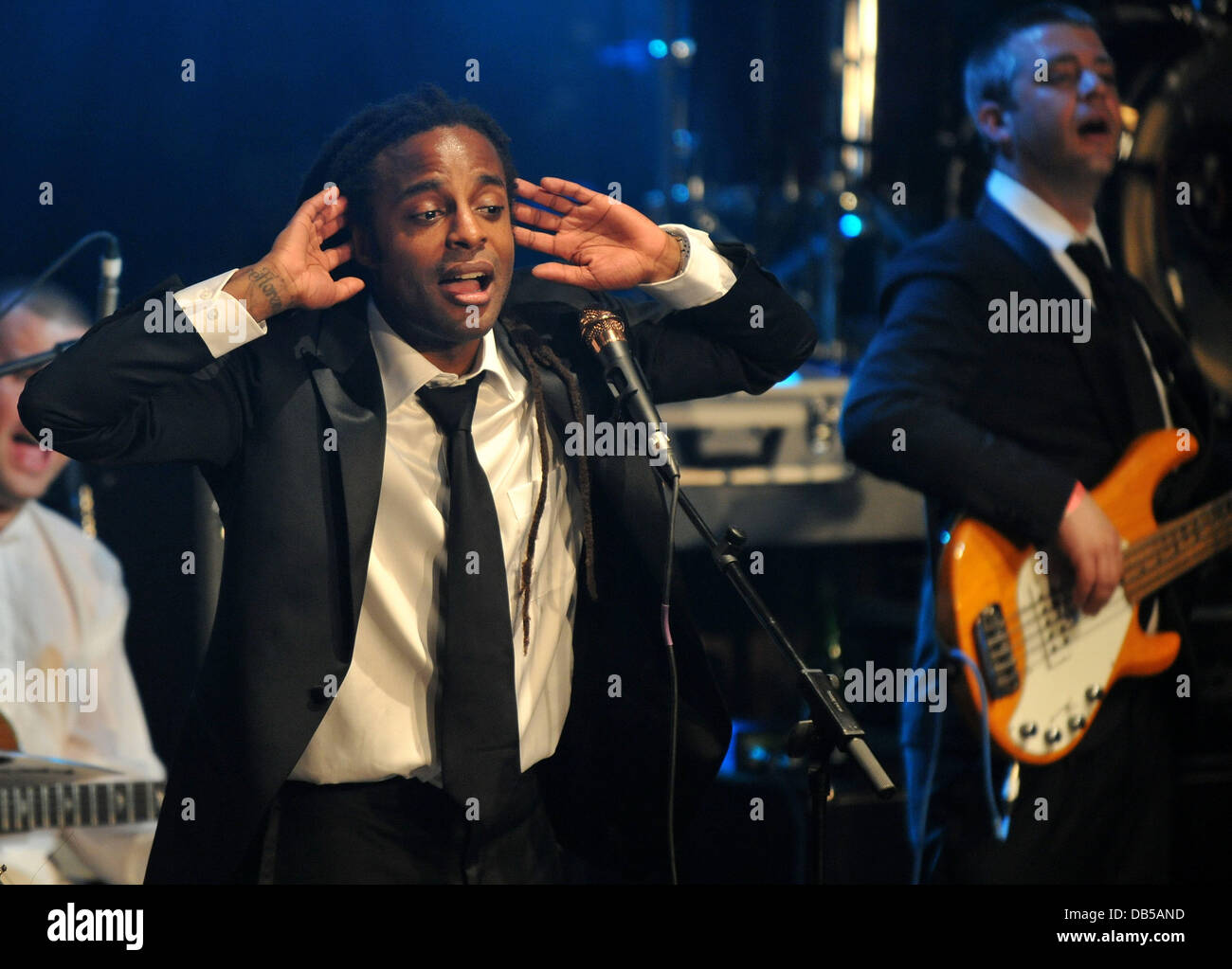 American rapper and record producer John Forte performing at a charity ...