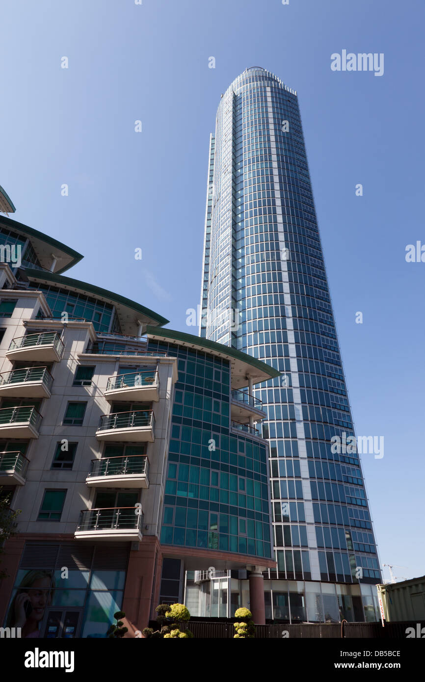 View of St George Wharf Tower and part of St George Wharf development ...