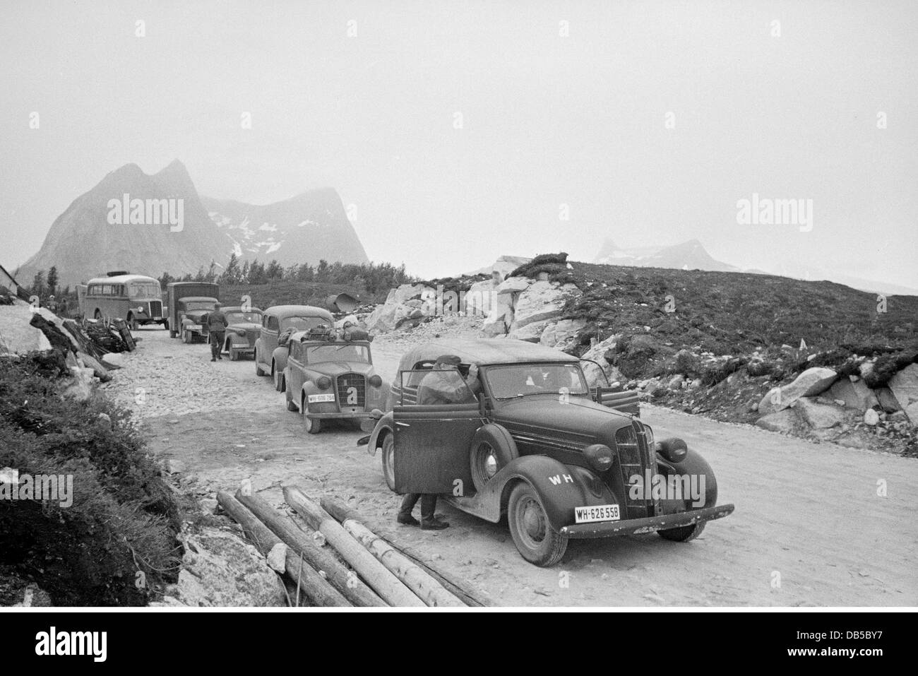 events, Second World War / WWII, Norway, German occupation, column of ...