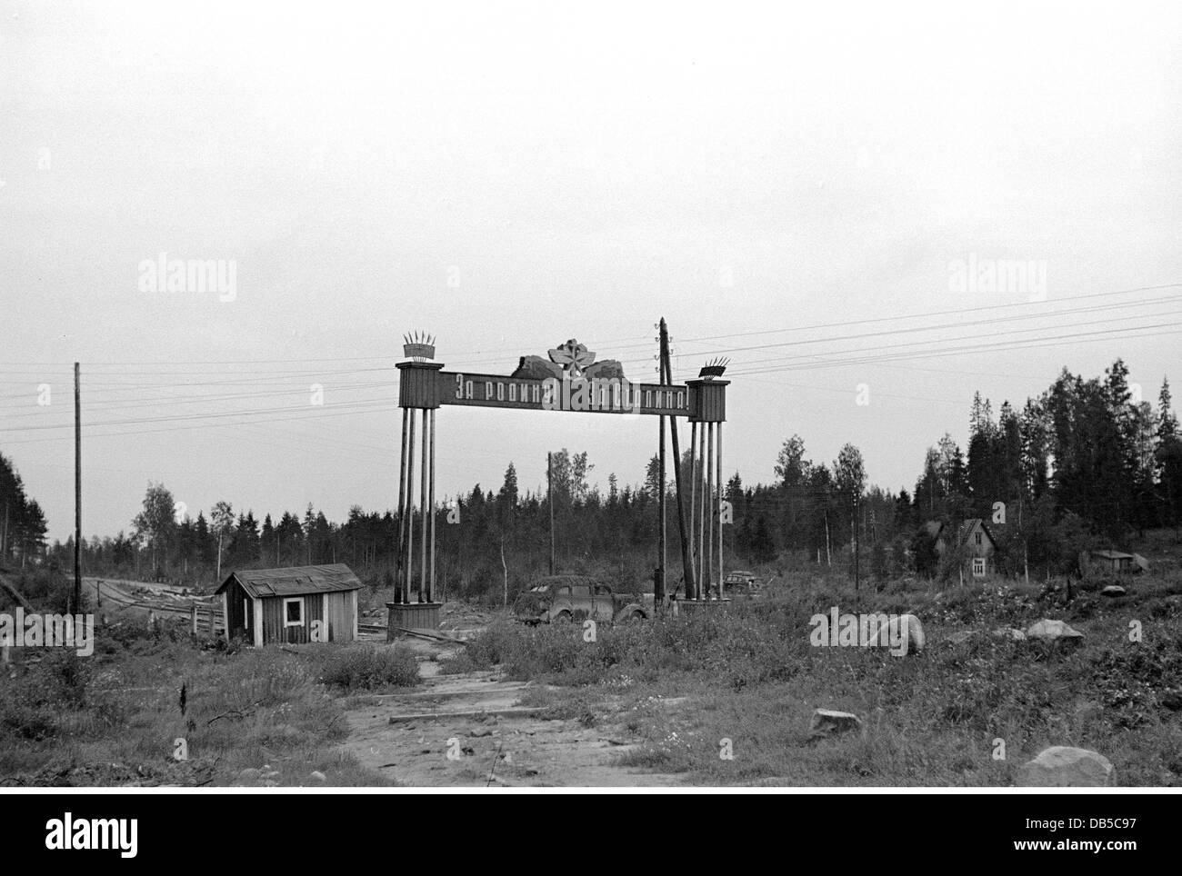 Soviet wooden gate on a railway track hi-res stock photography and ...