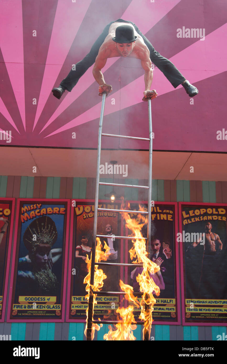 London, UK. 24 July 2013. Pictured: Danile Abischer (Limbo) balancing ...