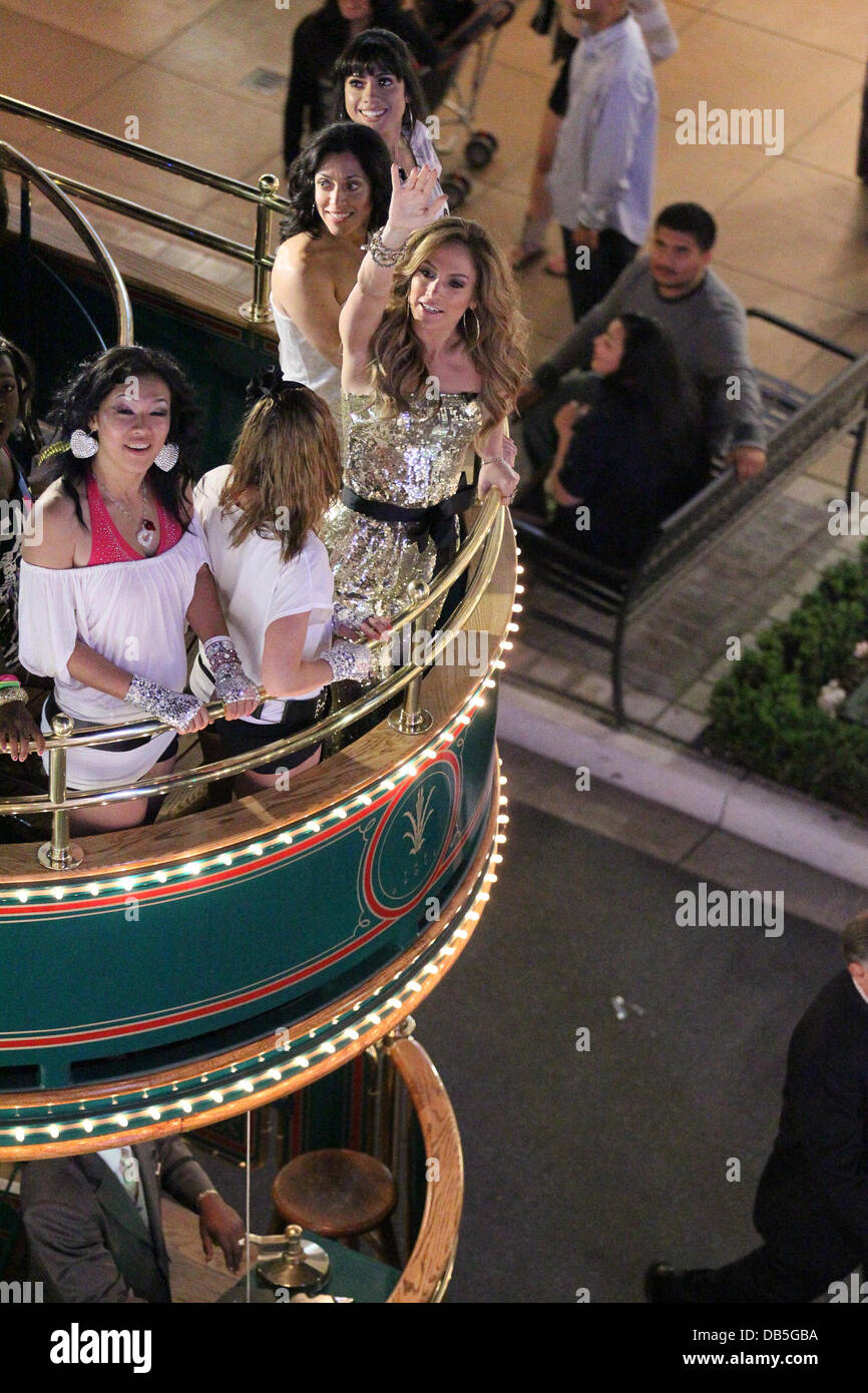 Jennifer Lopez rides into The Grove on a bus with her dancers ahead of ...