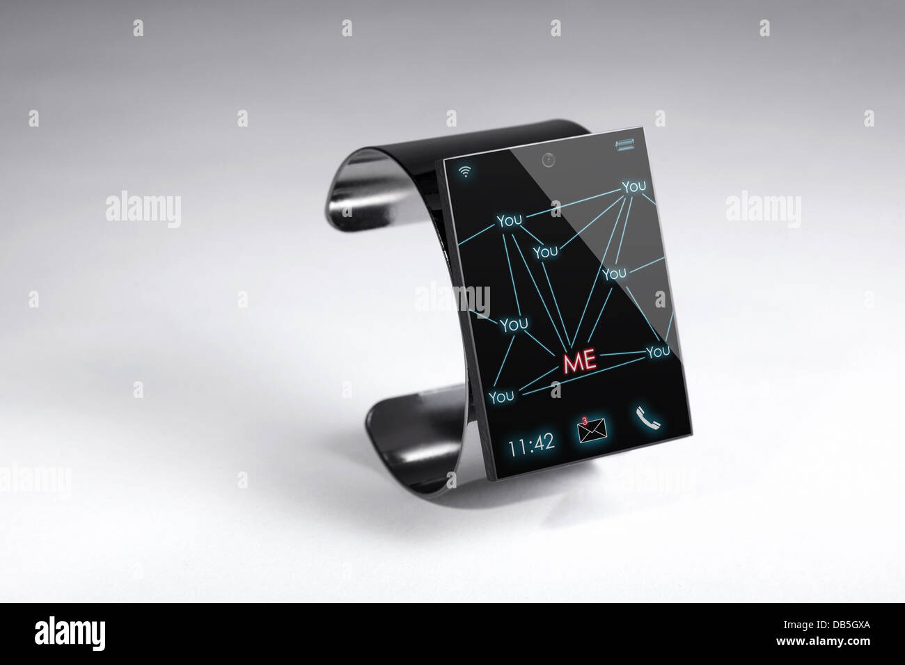 modern Internet Smart Watch on a grey background -- All Texts, Icons ...