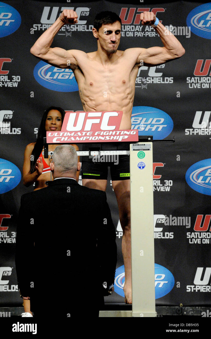 Pablo Garza Official weigh-ins for UFC 129: St-Pierre vs. Shields held ...