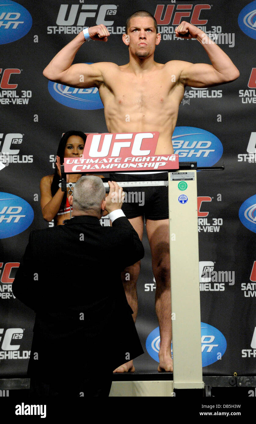 Nate Diaz Official weigh-ins for UFC 129: St-Pierre vs. Shields held at ...