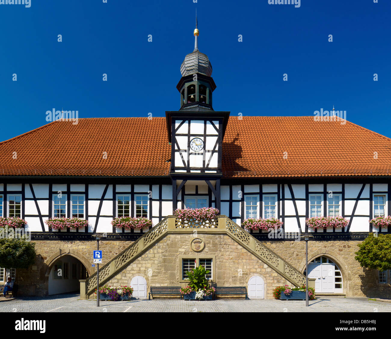 Town Hall, Ostheim vor der Rhoen, Rhoen Grabfeld district, Lower ...