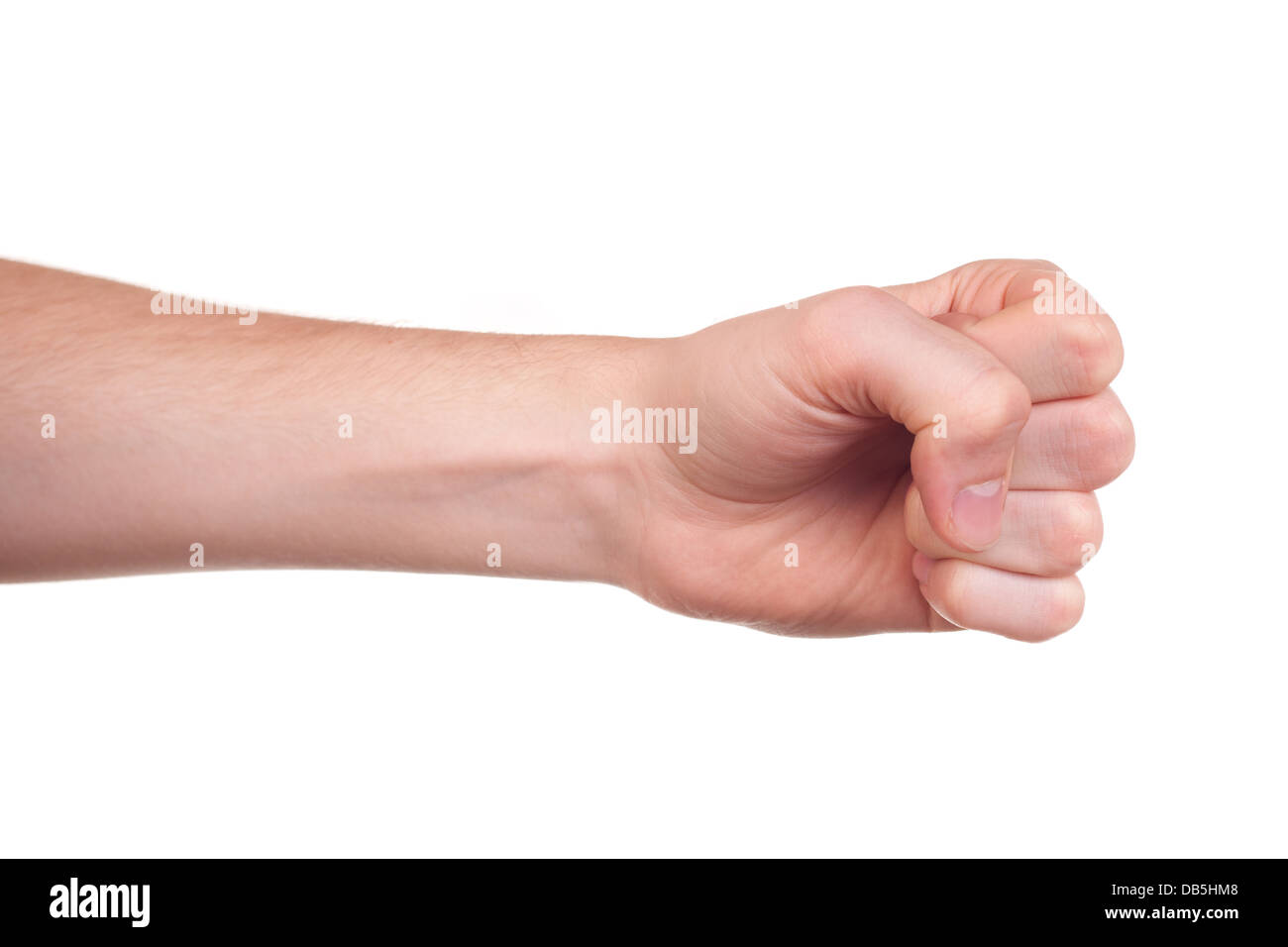 Hand with clenched fist, isolated on a white background Stock Photo - Alamy